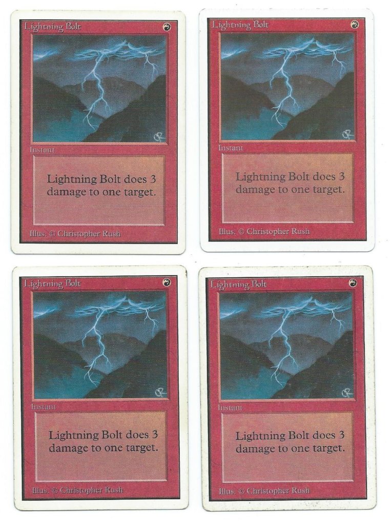 Unlimited 4x Lightning Bolt| Magic the Gathering | MTG Singles CCG