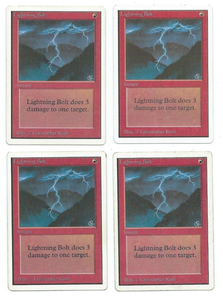 Unlimited 4x Lightning Bolt| Magic the Gathering | MTG Singles CCG