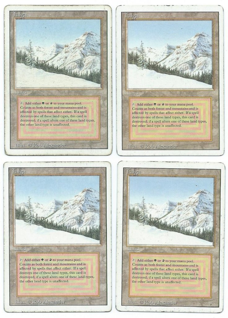 4x Revised Taiga Dual Land Playset | Magic the Gathering | MTG Duel