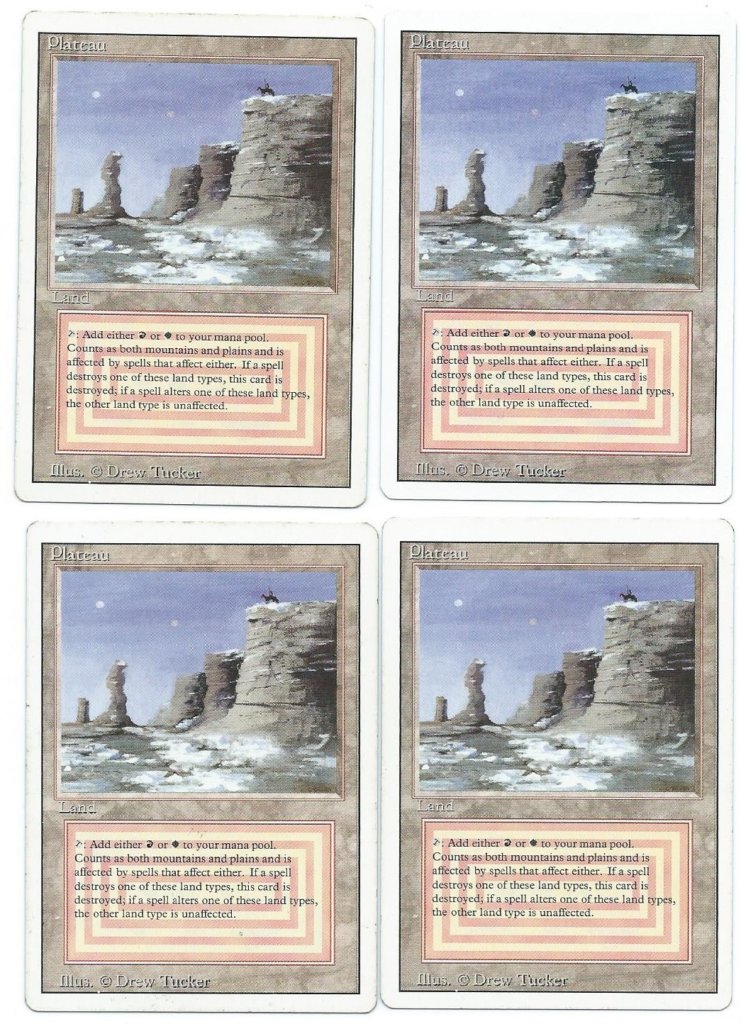 4x Revised Plateau Dual Land Playset | Magic the Gathering MTG cards