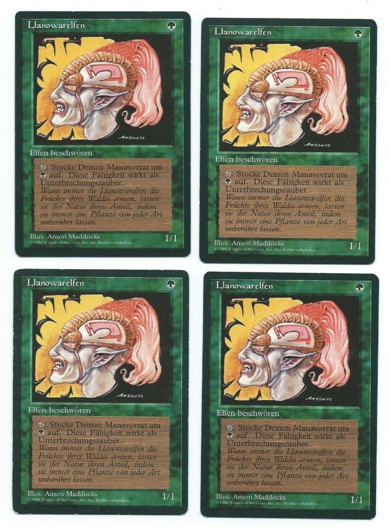 4x Llanowar Elves FBB German Magic the Gathering | MTG Cards 93 94