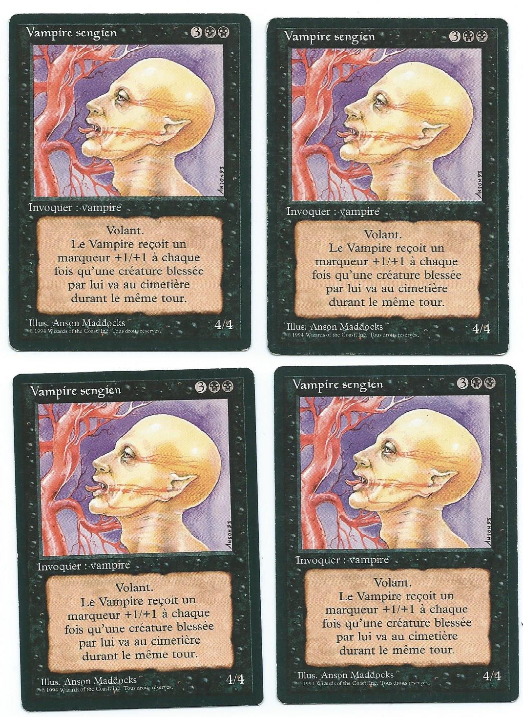 4x FBB Sengir Vampire French | Magic the Gathering | MTG Singles 93 94