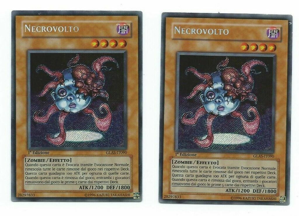 Yugioh! 2x Necroface Secret Rare 1st edition GLAS-EN090 ITALIAN Yu-Gi ...