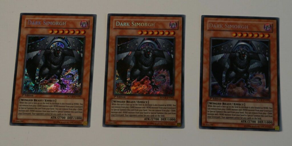 Yugioh! 3x Dark Simorgh SOVR-EN092 Secret Rare 1st Edition Playset Yu ...